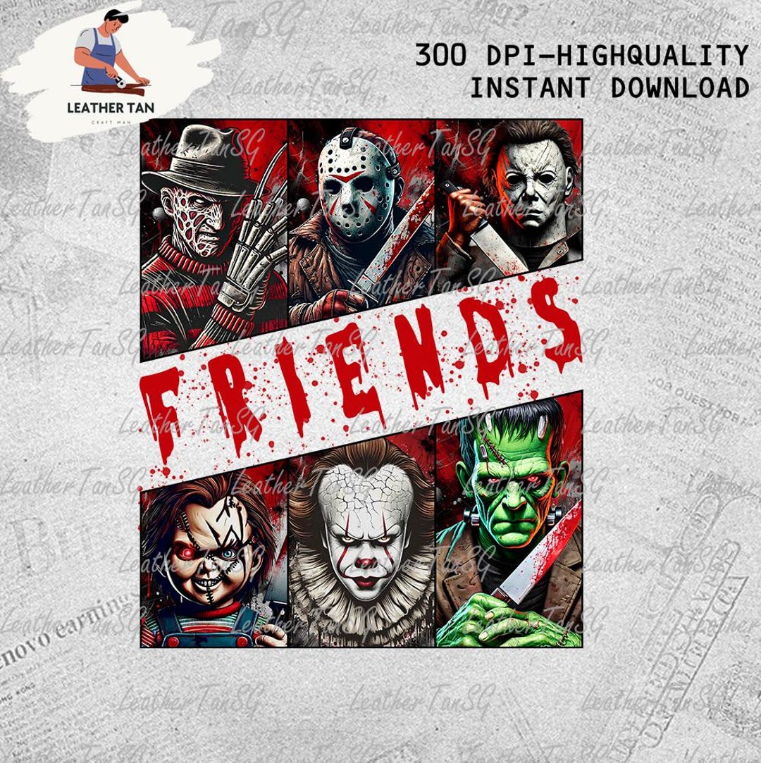 Horror Movie Killers Png, Friends Horror Characters Png, Happy ...