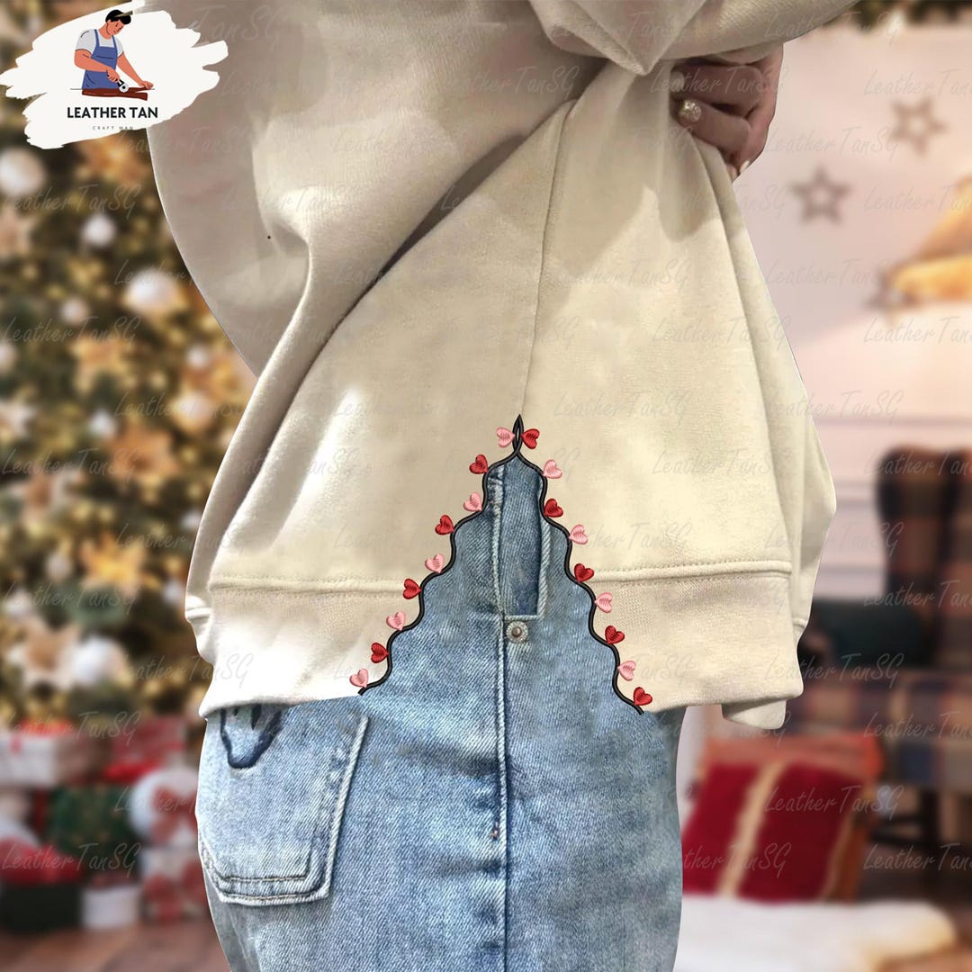 Valentine Cut Out Side Bow Embroidery Design, Happy Valentine Side ...