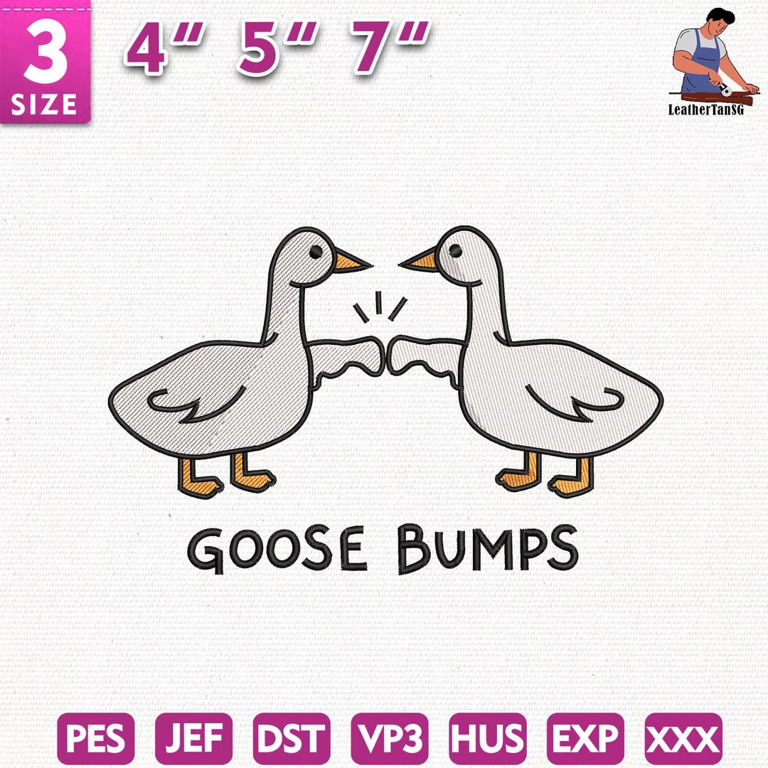 Silly Animal Embroidery Design, Goose Bumps Embroidery Design, Funny ...