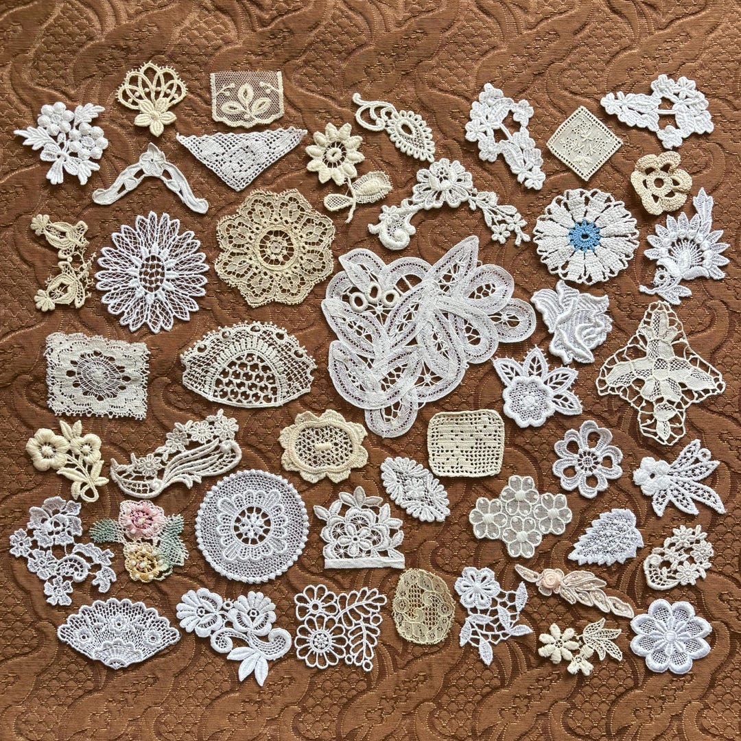 20 Vintage & Antique Lace Embellishments, Texture, Motifs, Appliques ...