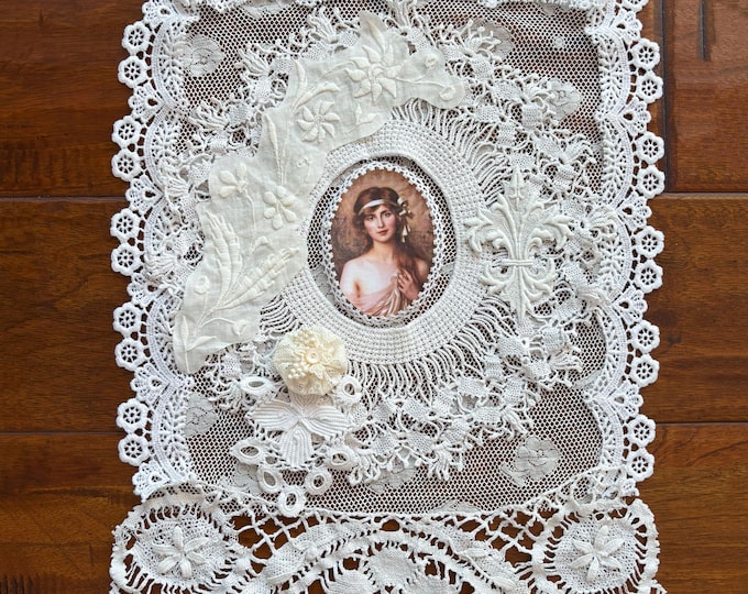Antique & Vintage Lace Collection With Fabric Image ALC2508 ~OOAK ...