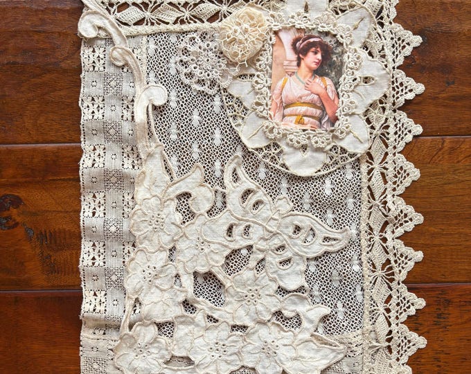 Antique & Vintage Lace Collection With Fabric Image ALC2505 ~OOAK ...
