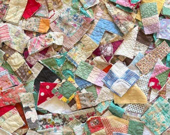 Vintage Cutter Quilt Remnants, Fragments, Scraps, Blocks, Handmade ...