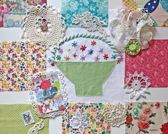 Inspiration Pack...hummingbirds... Vintage Lace & Embroidered Linen ...