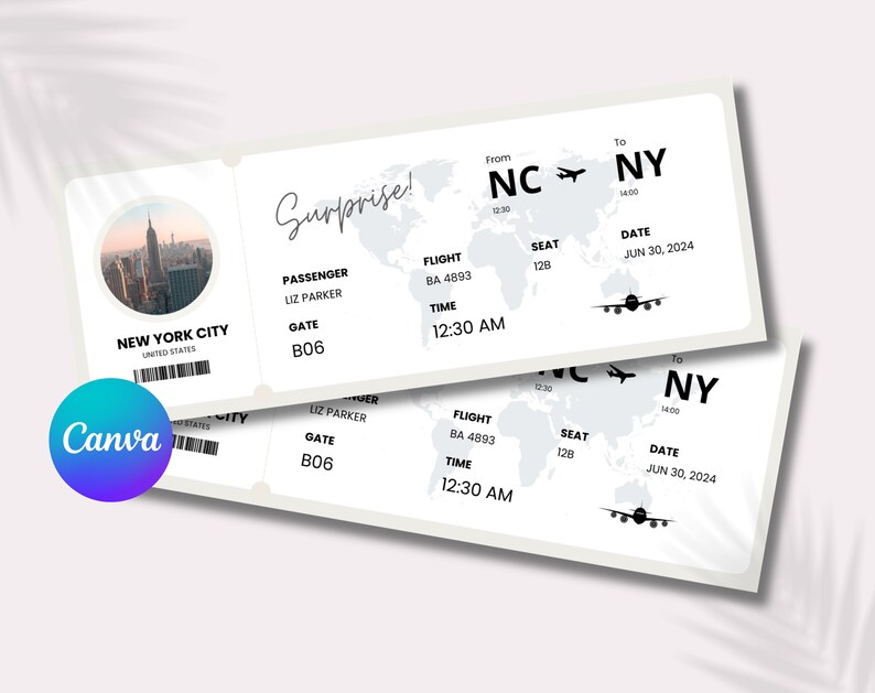 DIY Beige Boarding Pass Template Custom Passport Invite Airline Ticket ...