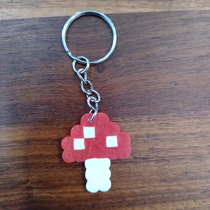 Mushroom Perler Bead Keychain - Etsy