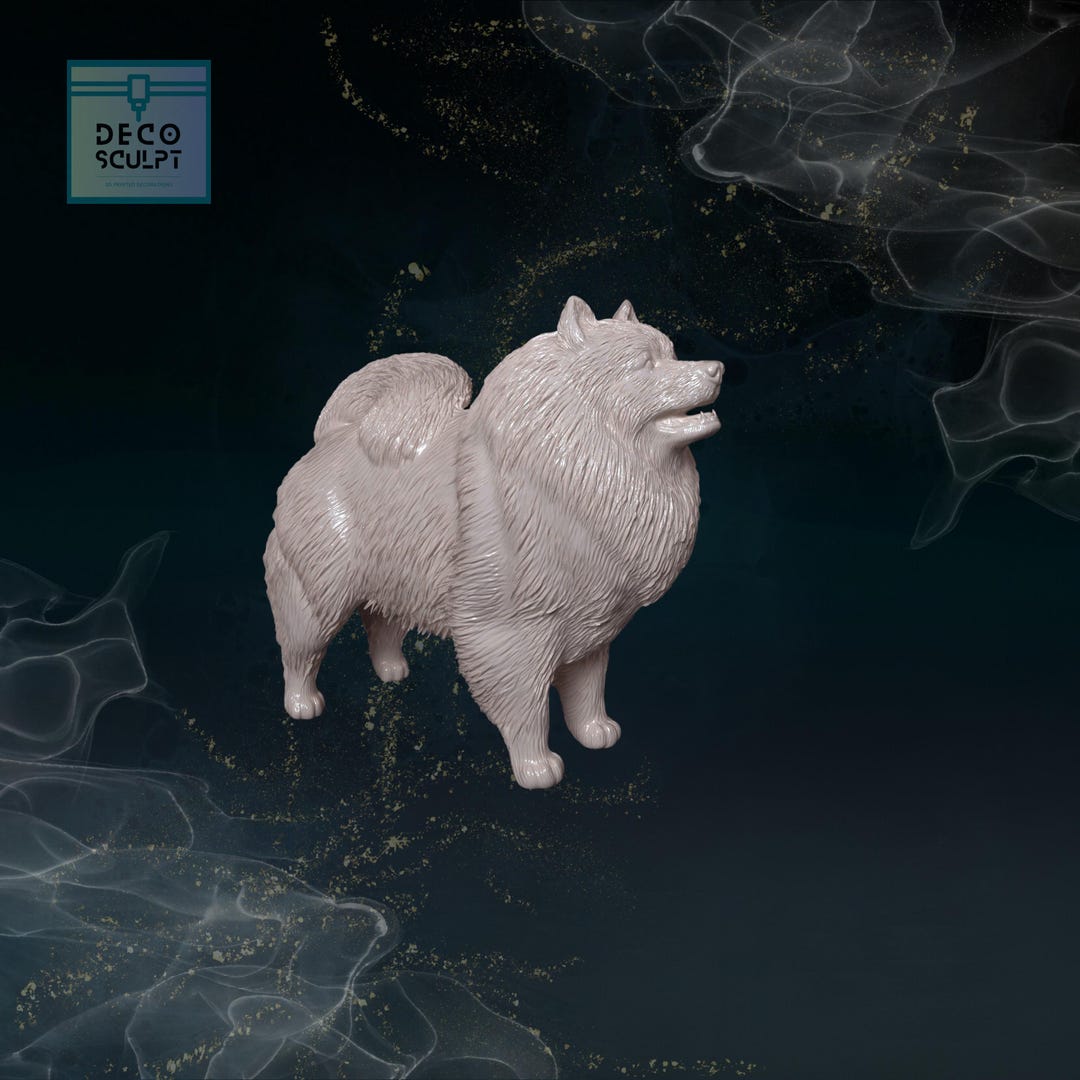 3D Printed Keeshond Statue: Pet Memorial Art - Etsy