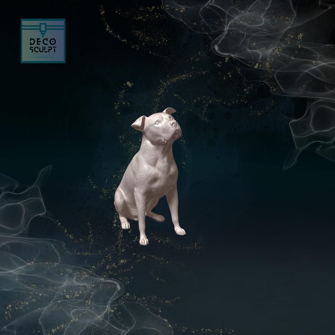 3D Pitbull Sculpture: Modern Dog Art, Pet Memorial - Etsy