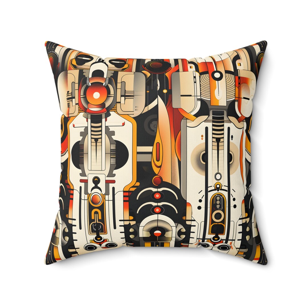 Retro Futuristic Robot Pillow - Sci-fi Decor | Space Adventure Accent ...