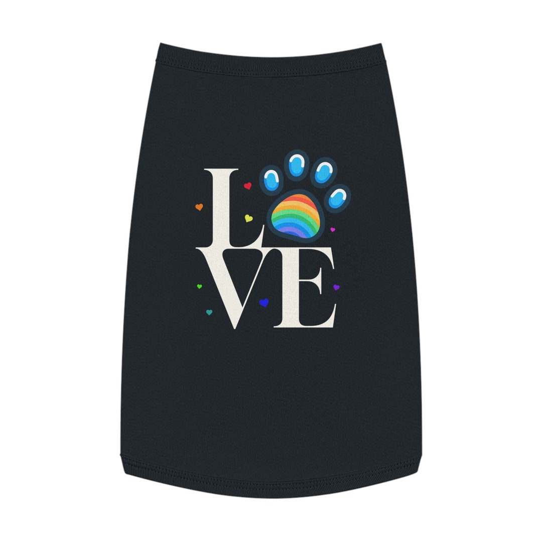 LOVE Pride Dog Shirt, Rainbow Pet Tee, LGBTQ Puppy Clothes, Dog Pride ...