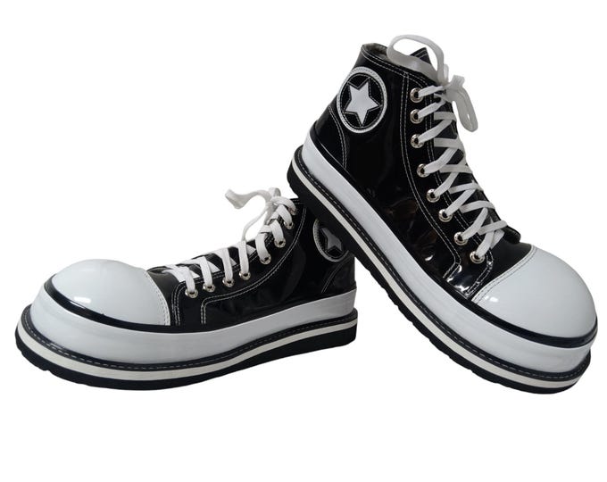 Clown Shoes Black and White Star Style Size 12 - Etsy