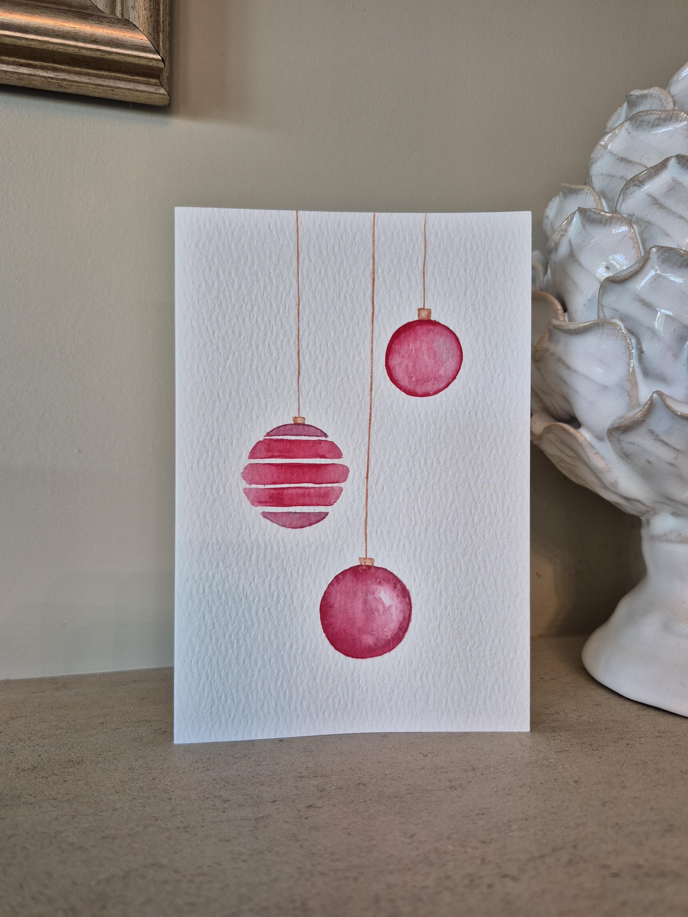 Hand Painted Watercolour Christmas Card: Original Handmade Greetings ...