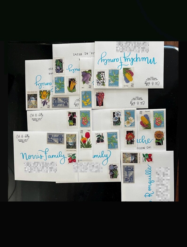 Custom Created Wedding Invitation Postage Sets// 1900s// Details and ...