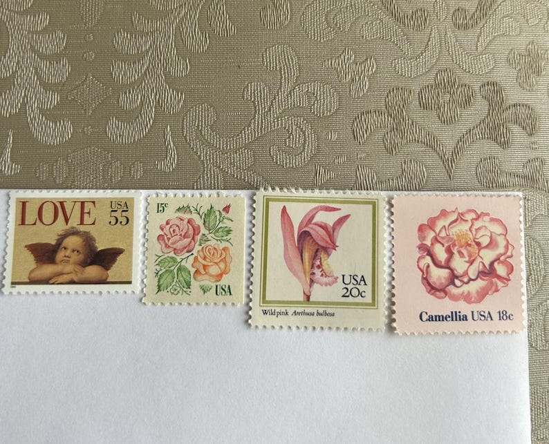 Custom Created Wedding Invitation Postage Sets// 1900s// Details and ...
