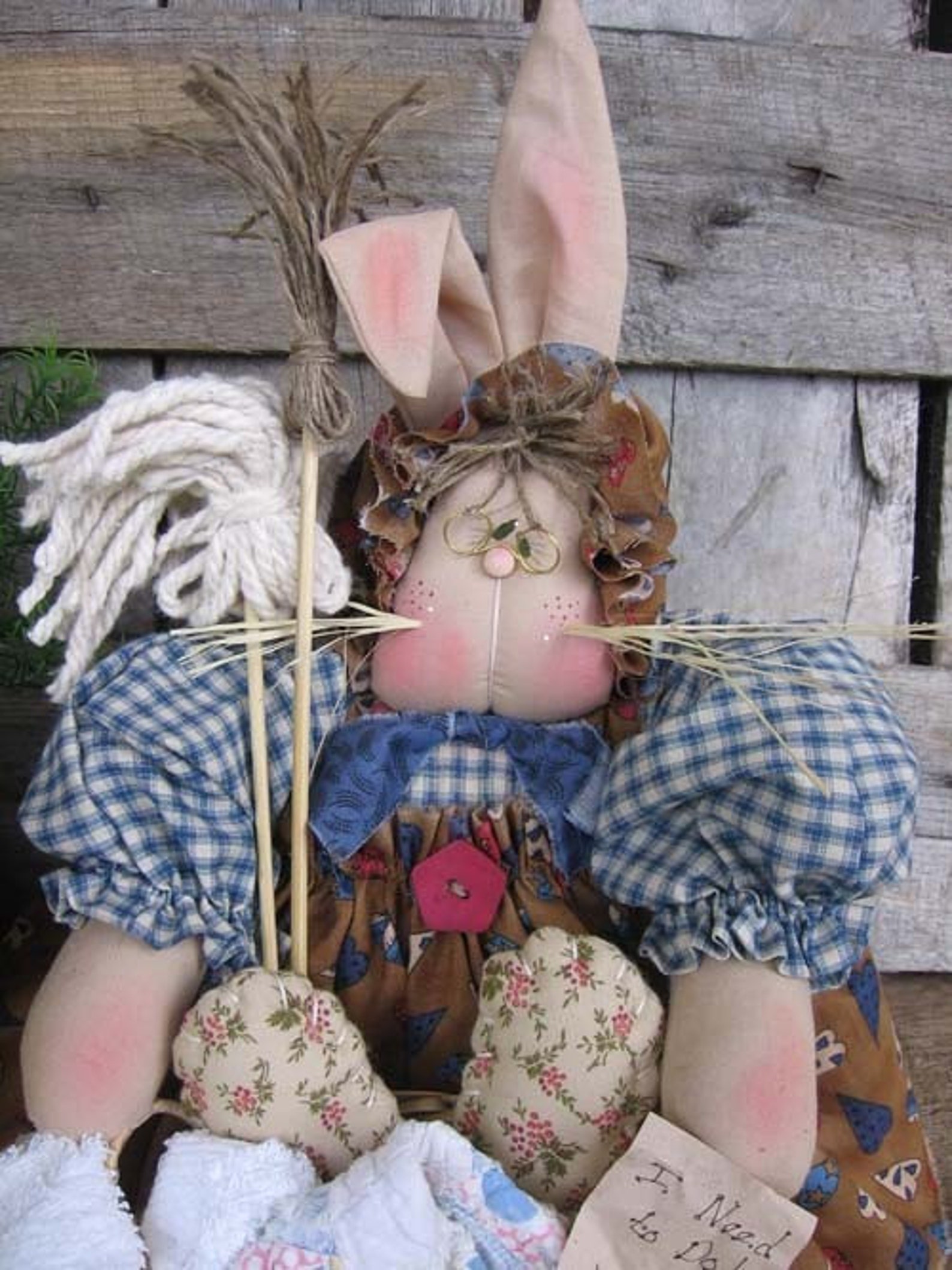 Country Primitive Hezzie Hare Bunny E Pattern - Etsy