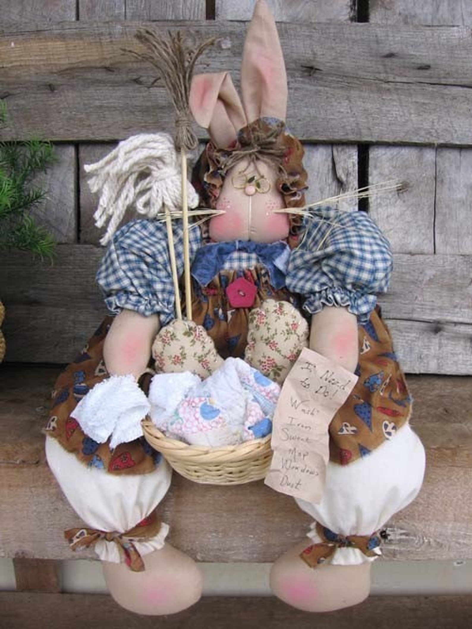 Country Primitive Hezzie Hare Bunny E Pattern - Etsy