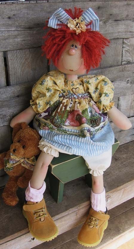 E Pattern...country Primitive Doll - Etsy