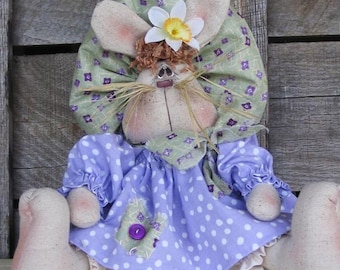 Primitive Bunny Pattern Rabbit PDF E-pattern Easter | Etsy