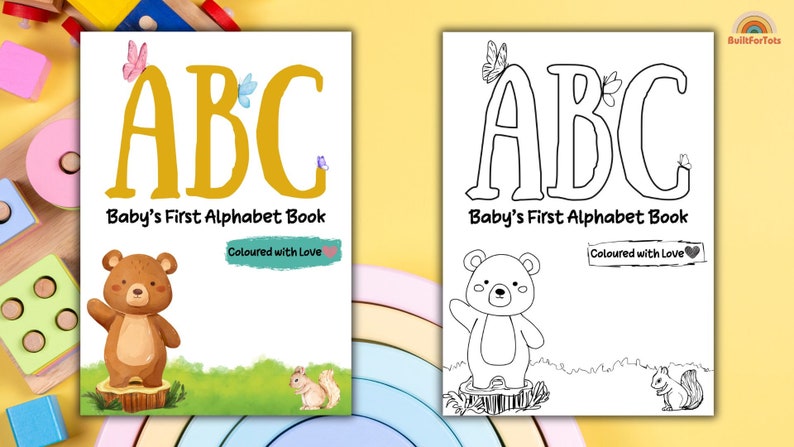 ABC Coloring Book/ Baby Shower Activities/ A-Z Baby Book/ Animal Baby's ...