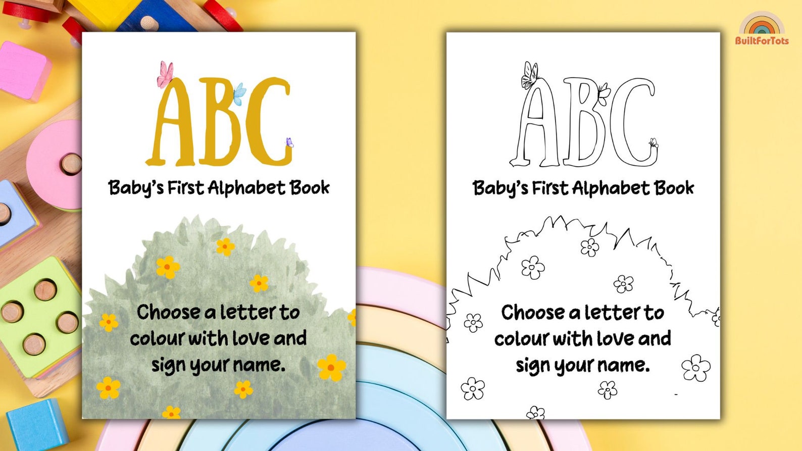 ABC Coloring Book/ Baby Shower Activities/ A-Z Baby Book/ Animal Baby's ...