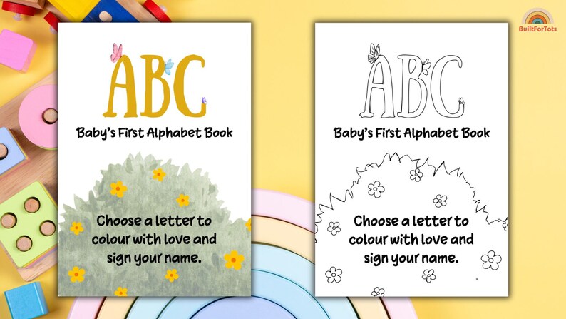ABC Coloring Book/ Baby Shower Activities/ A-Z Baby Book/ Animal Baby's ...
