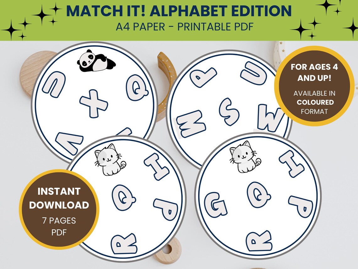 Match It!spot It! Dobble Letter Game Cards! Learning While Having Fun ...