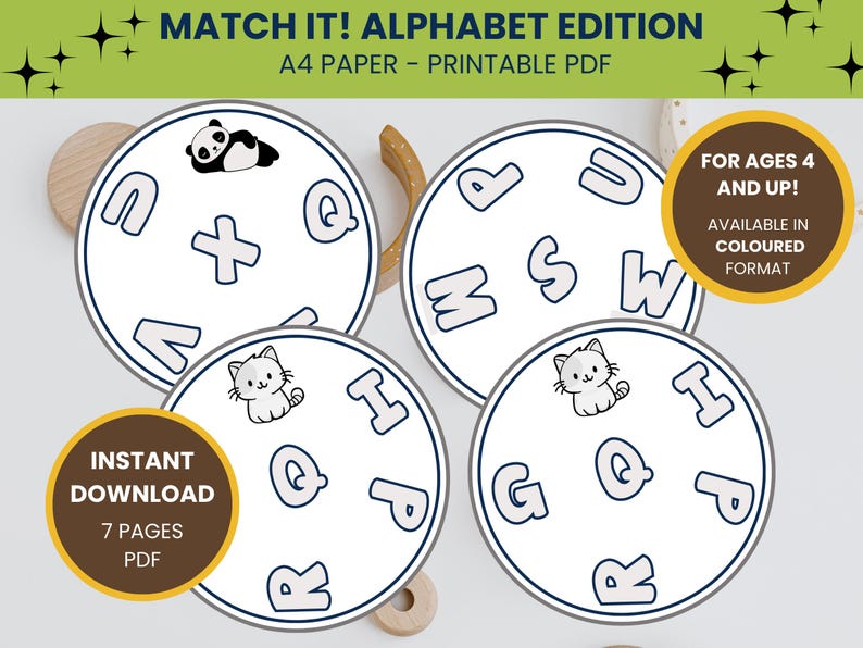 Match Itspot It Dobble Letter Game Cards Learning While Having Fun ...