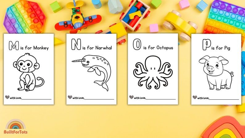 ABC Coloring Book/ Baby Shower Activities/ A-Z Baby Book/ Animal Baby's ...