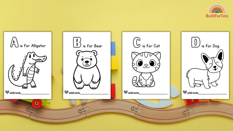 ABC Coloring Book/ Baby Shower Activities/ A-Z Baby Book/ Animal Baby's ...
