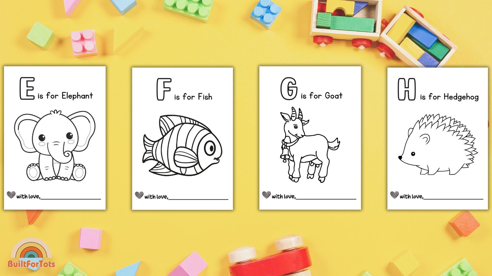 ABC Coloring Book/ Baby Shower Activities/ A-Z Baby Book/ Animal Baby's ...