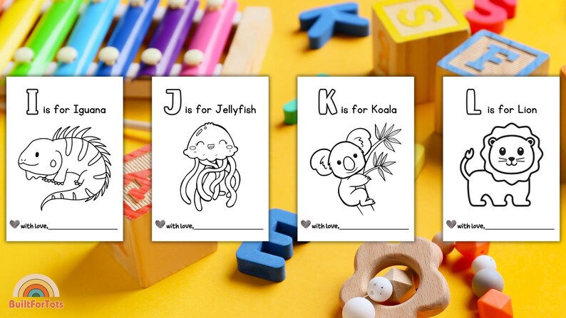 ABC Coloring Book/ Baby Shower Activities/ A-Z Baby Book/ Animal Baby's ...