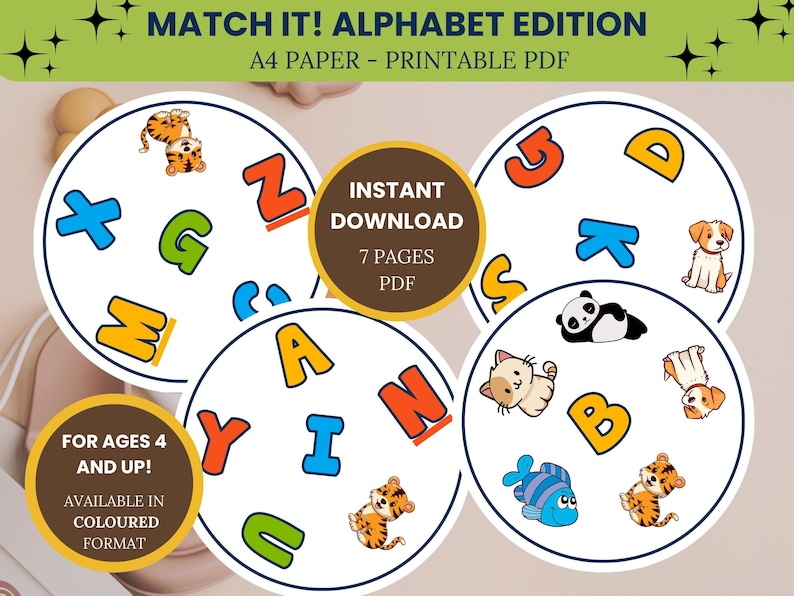 Match It!spot It! Dobble Letter Game Cards! Learning While Having Fun ...