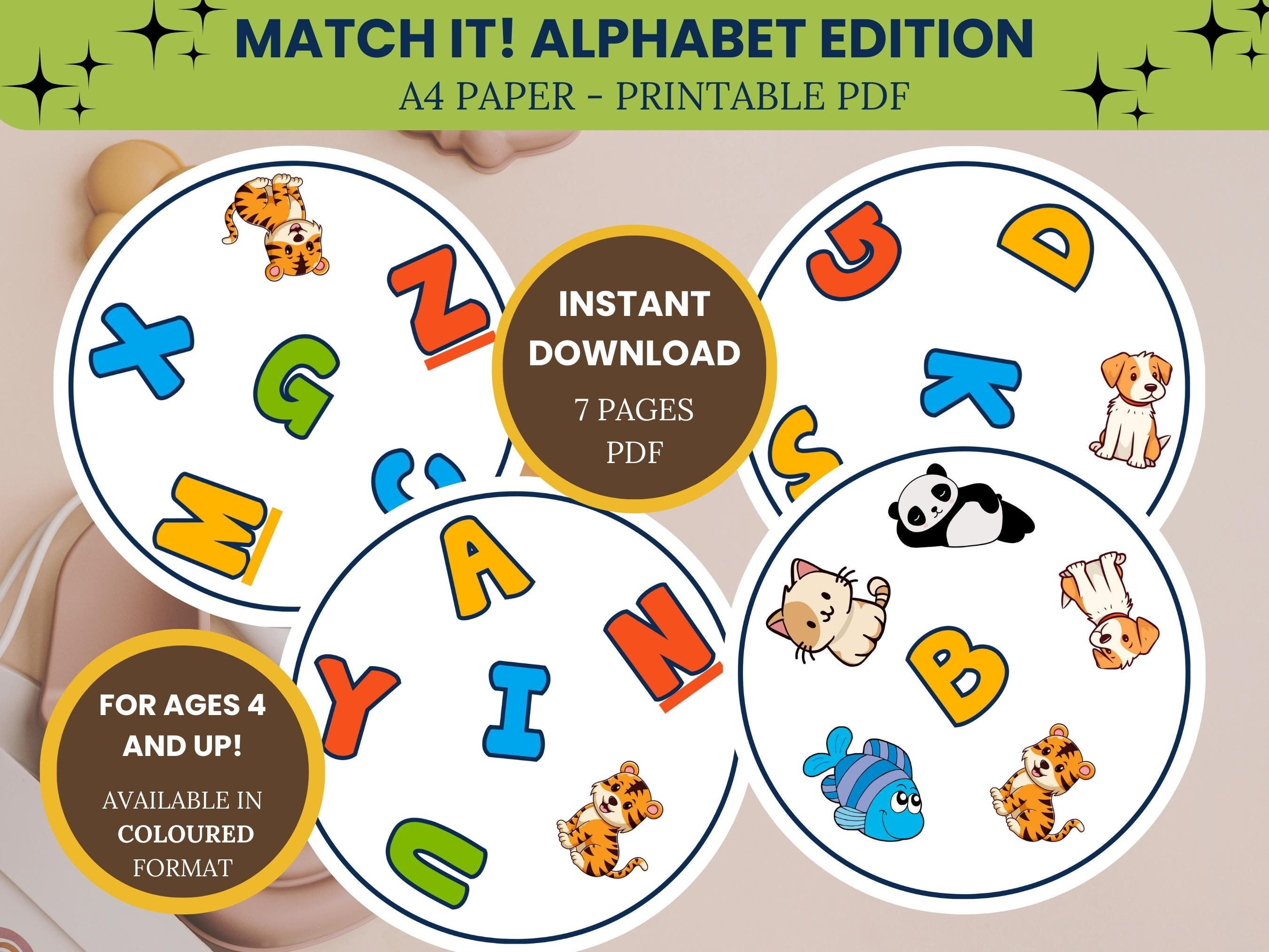Match It!spot It! Dobble Letter Game Cards! Learning While Having Fun ...