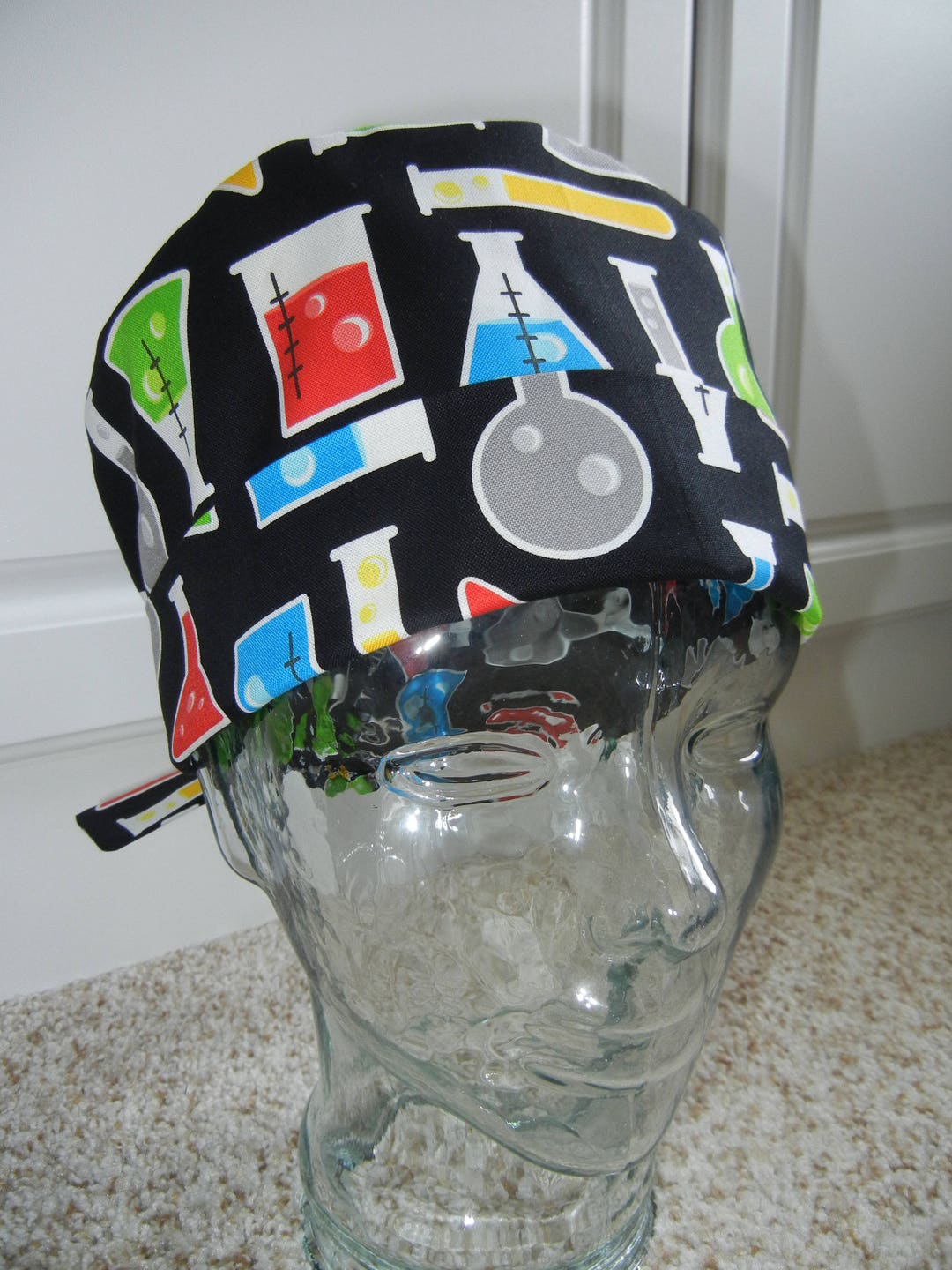 Tie Back FOLDING BAND Medical Surgical Scrub Hat With Science Fair ...