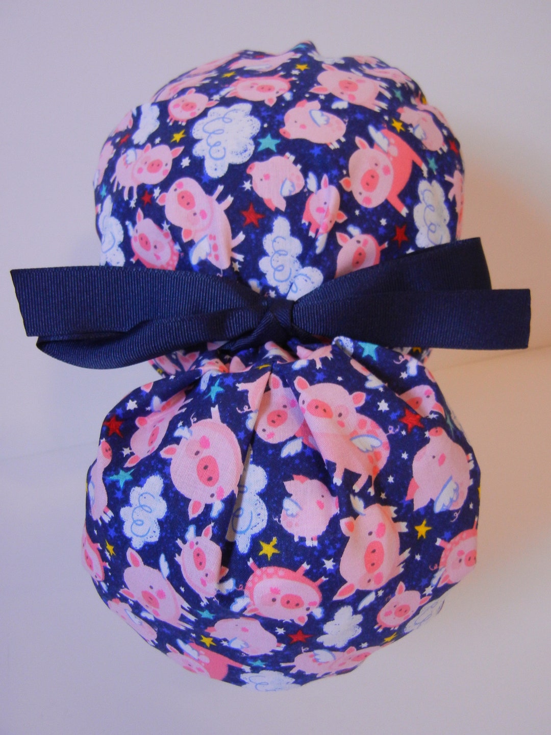 FOLDING BAND Ponytail Medical Surgical Scrub Hat When Pigs Fly CHOOSE ...