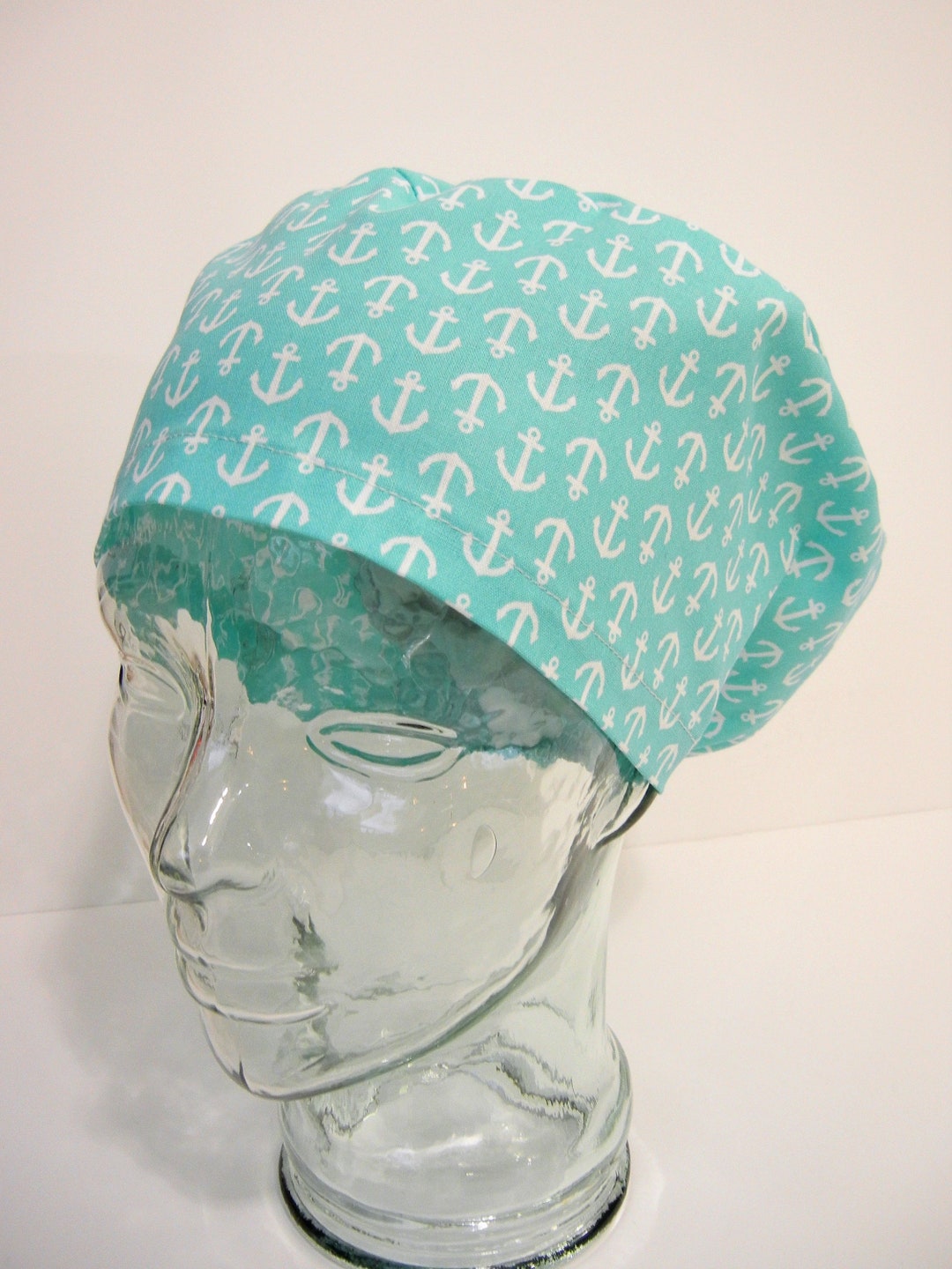 Euro Medical Surgical Scrub Hat With Aqua Blue White Anchors - Etsy