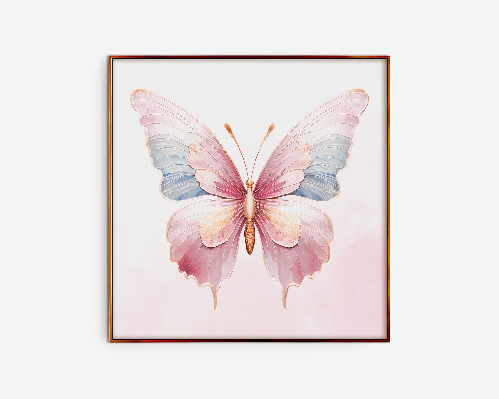 Pink Butterfly Poster, Butterfly Wall Art, Pastel Aesthetic Prints ...