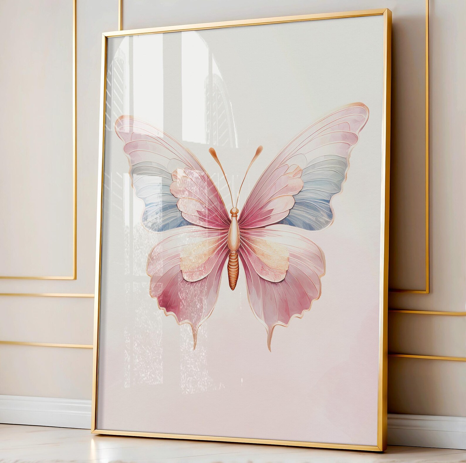 Pink Butterfly Poster, Butterfly Wall Art, Pastel Aesthetic Prints ...