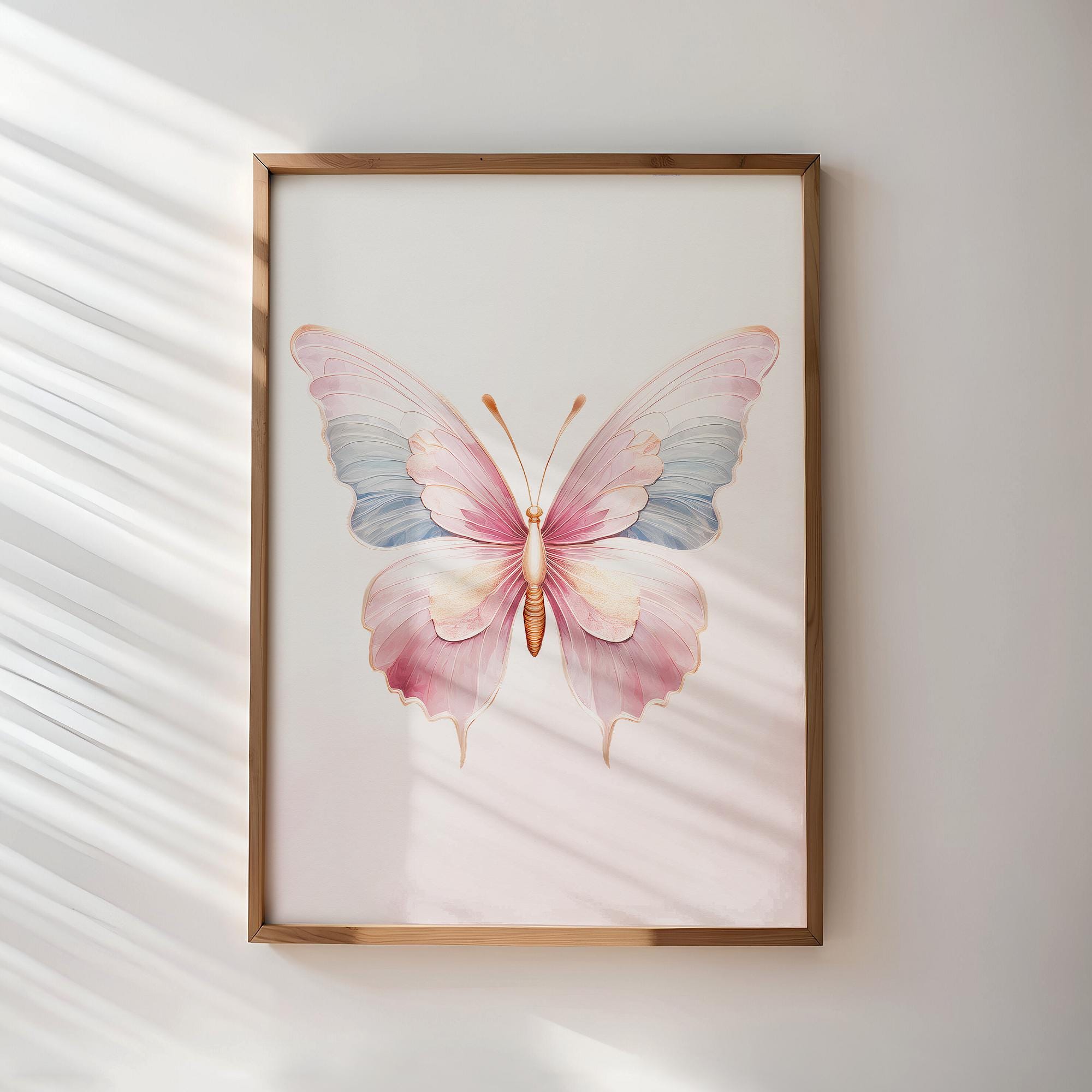 Pink Butterfly Poster, Butterfly Wall Art, Pastel Aesthetic Prints ...
