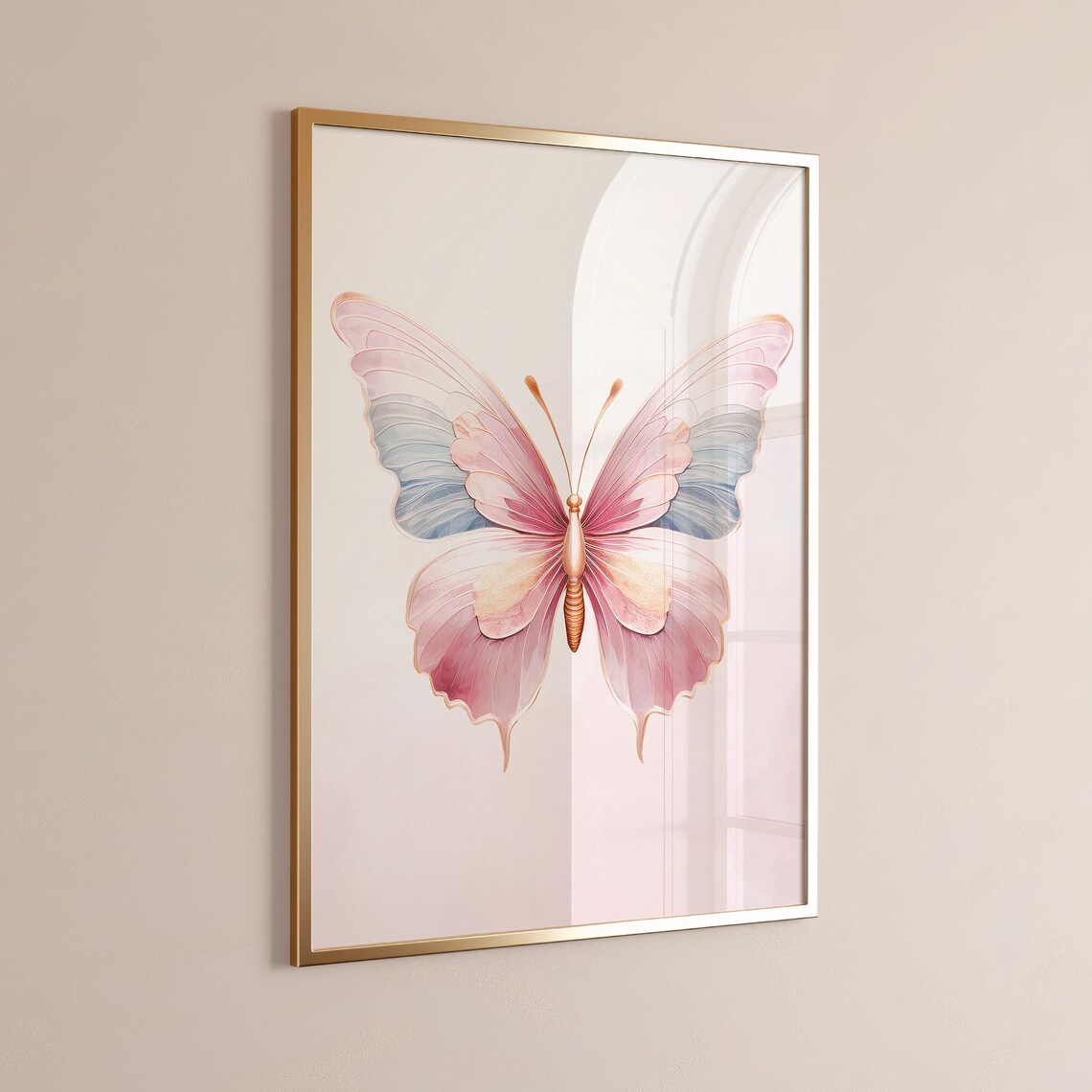 Pink Butterfly Poster, Butterfly Wall Art, Pastel Aesthetic Prints ...