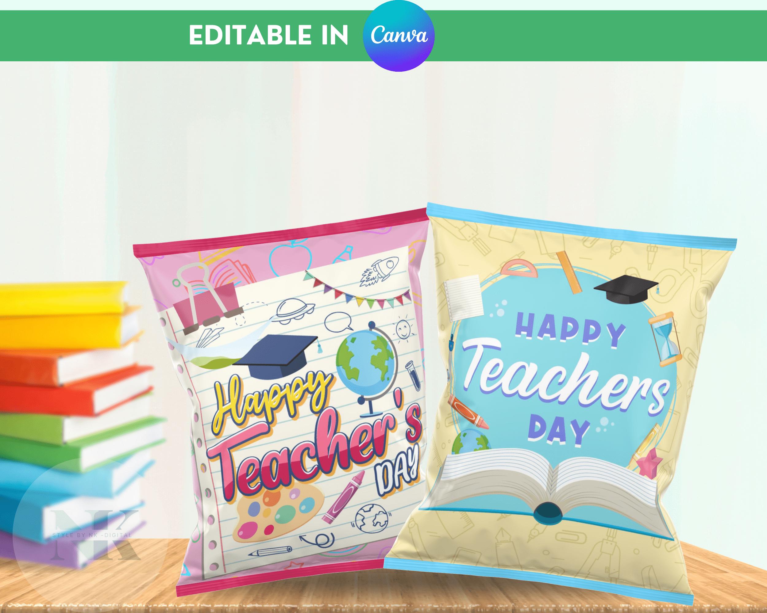 Teacher Appreciation Chip Bag Template, 10 Customizable Chip Bag DIY ...