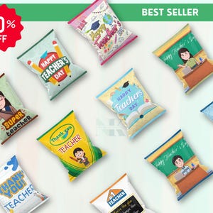 Teacher Appreciation Chip Bag Template, 10 Customizable Chip Bag DIY ...