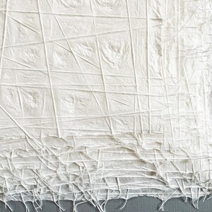 Handmade Interlace Mulberry Paper Sheet: White Cotton Thread Craft ...