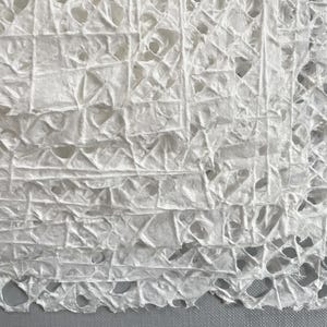 Mulberry Paper Fishnet Pattern Handmade With White Cotton Thread ...