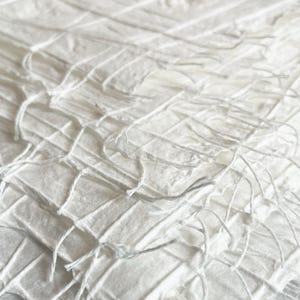 Handmade Interlace Mulberry Paper Sheet: White Cotton Thread Craft ...