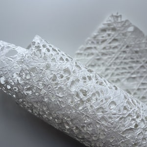 Mulberry Paper Fishnet Pattern Handmade With White Cotton Thread ...