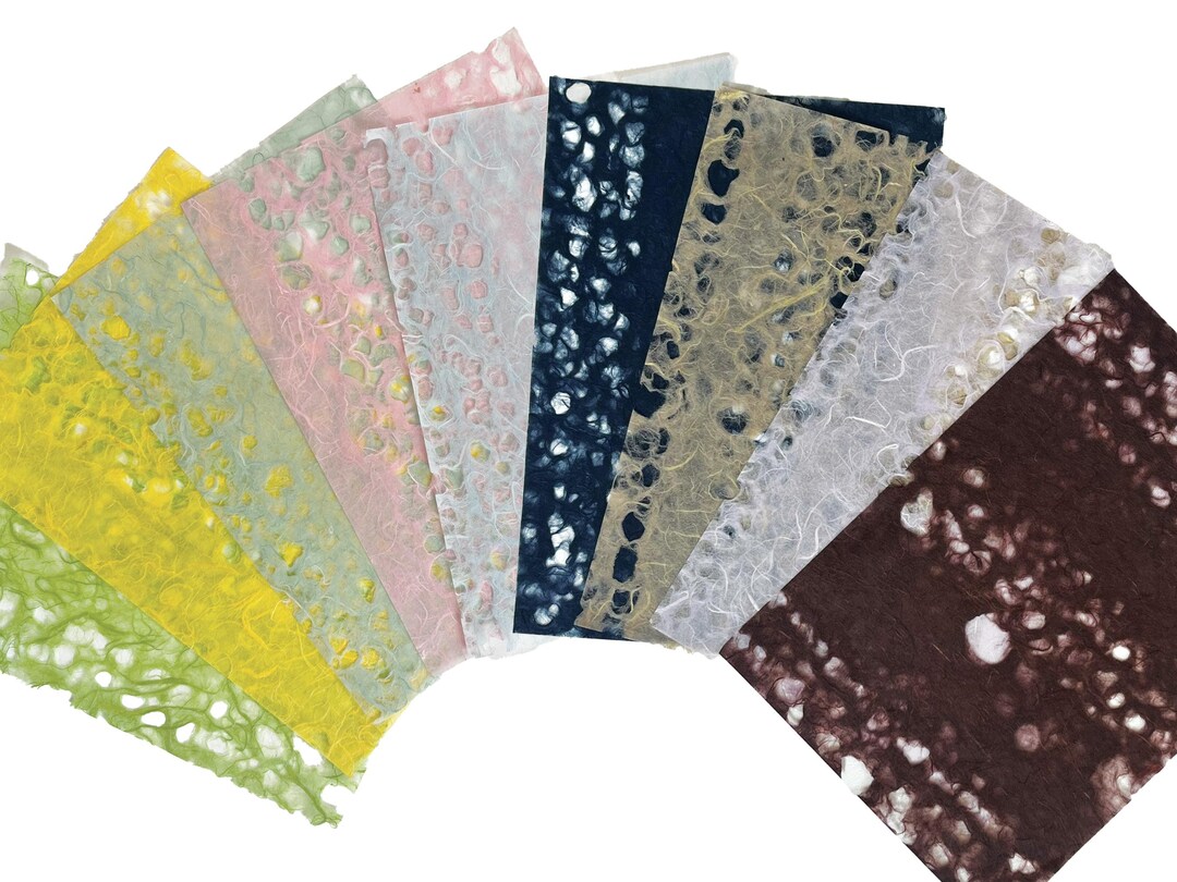 Mulberry Lace Paper Pack, Handmade Rakusui Mulberry A4 Sheets, Vibrant ...