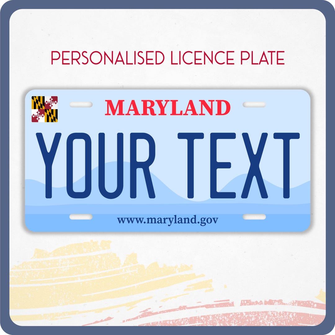 Personalized MARYLAND License Plate for Cars, Trucks, Motorcycles, and ...
