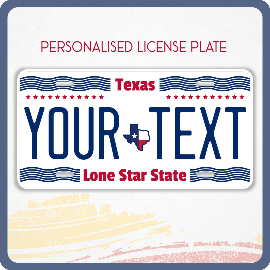 Personalized TEXAS License Plate for Cars, Trucks, Motorcycles, and ...