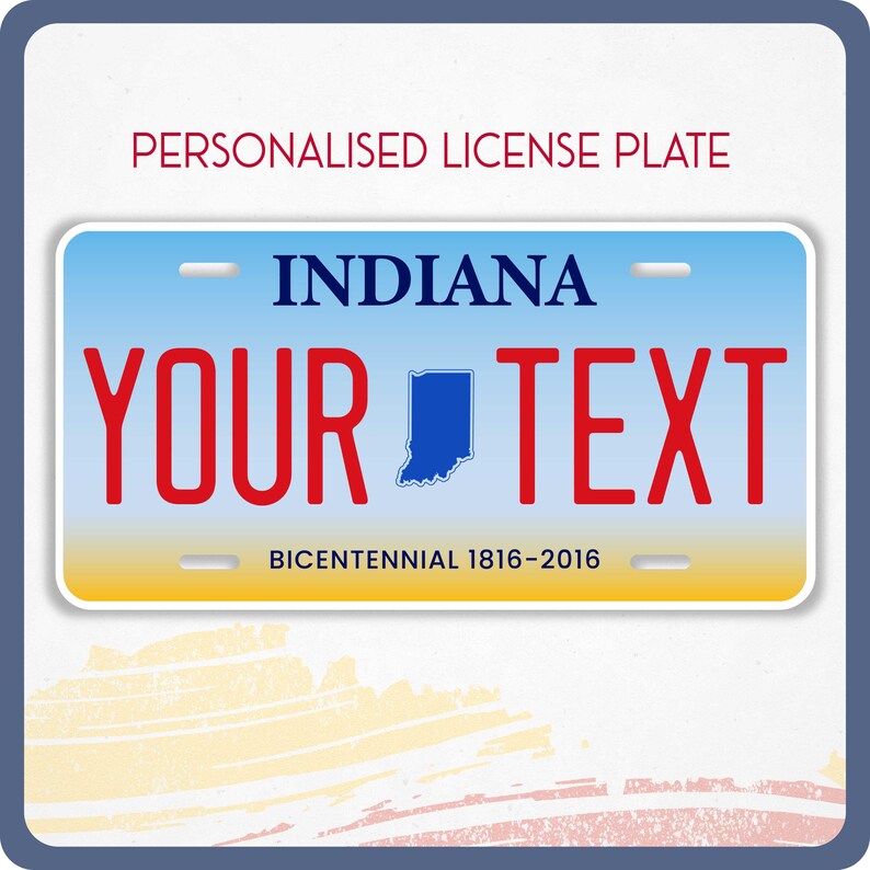 Personalized INDIANA License Plate for Cars, Trucks, Motorcycles, and ...